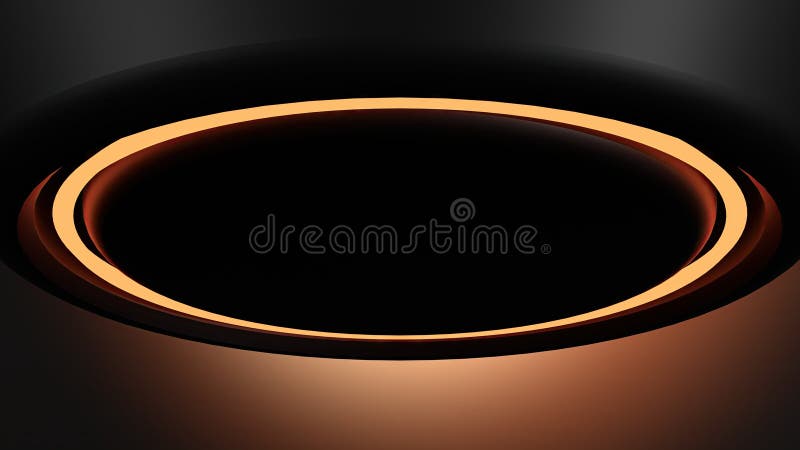 A Sci-fi Round Glowing Object from Above with a Glowing Orange and ...