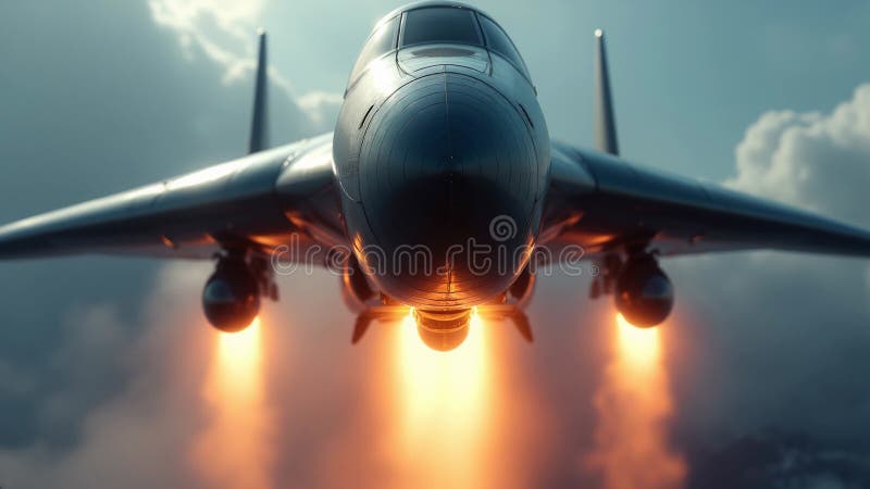 Sci-fi Scene of the Launch of a Space Rocket of the Future, Slow Motion ...