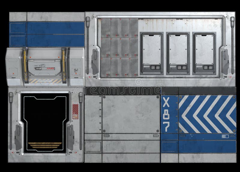 Sci Fi Ship Exterior Texture Blocked Out A Space Ship Scene With Some