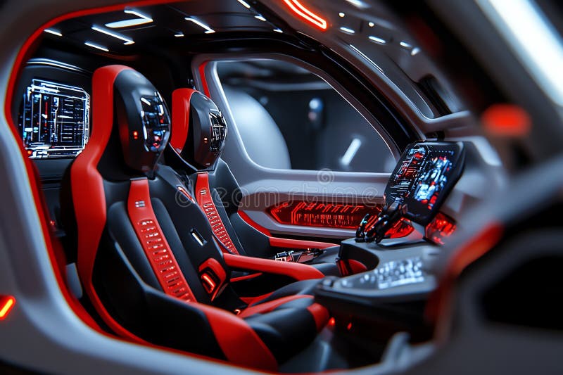 A Sci-Fi Spaceship Interior Where a Crew of AI-driven Robots and ...