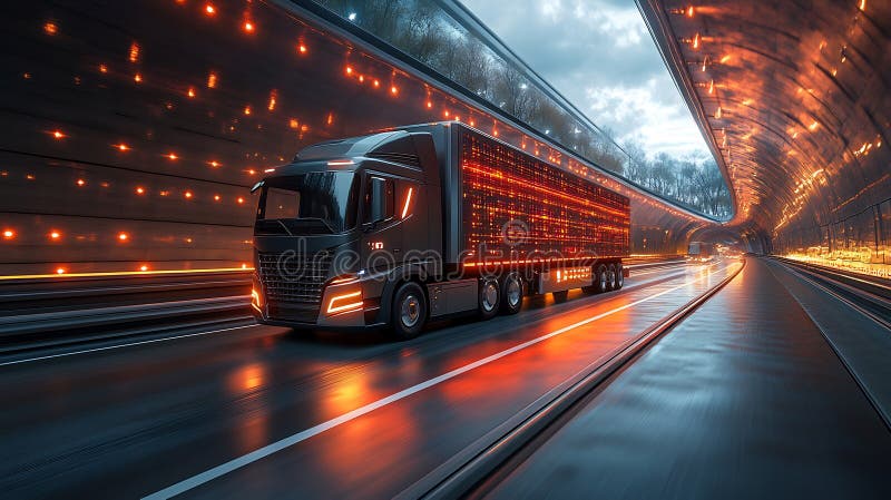 Sci Fi Style Autonomous Cargo Stock Illustration - Illustration of ...