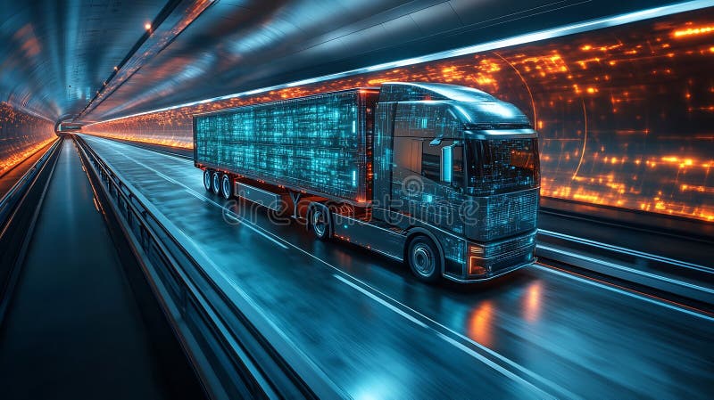 Sci Fi Style Autonomous Cargo Stock Illustration - Illustration of ...