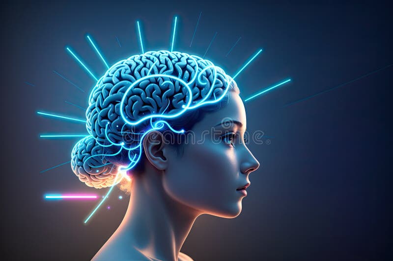 Artificial Intelligence and Psychological Profiling Concept. Human Head ...