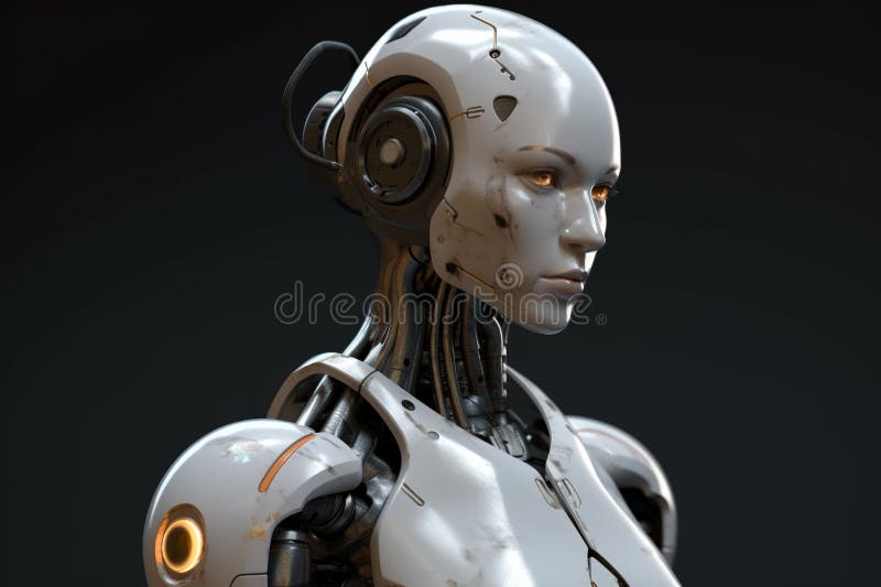 Advanced Artificial Intelligence Robot Portrait. Generative AI Stock ...