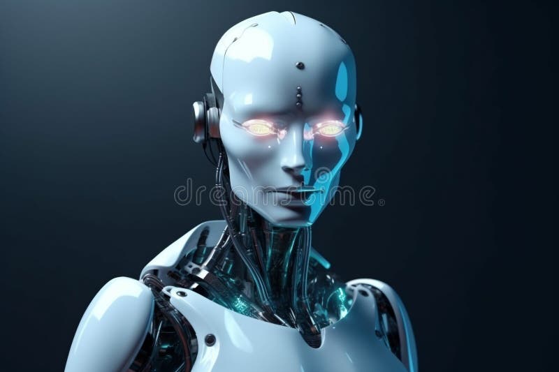Advanced Artificial Intelligence Robot Portrait. Generative AI Stock ...