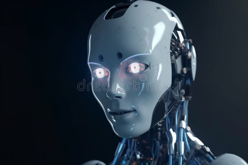 Advanced Artificial Intelligence Robot Portrait. Generative AI Stock ...