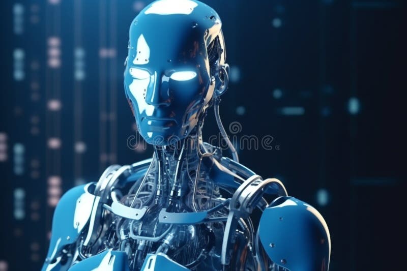Advanced Artificial Intelligence Robot Portrait. Generative AI Stock ...