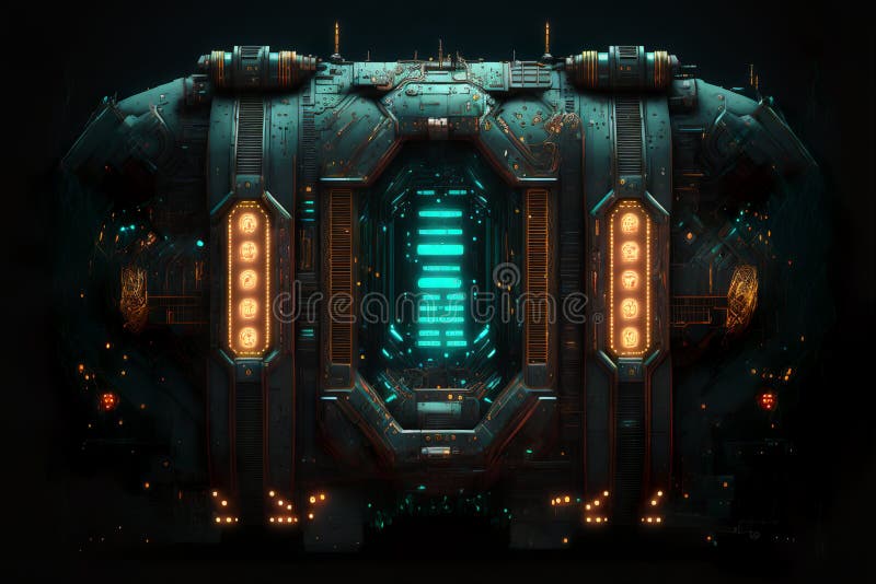 Sci-fi Technology Cyberpunk Monitor Interface Mechanical Device ...