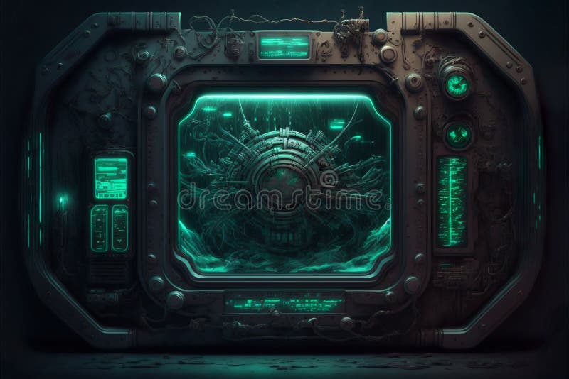 Sci-fi Technology Cyberpunk Monitor Interface Mechanical Device ...