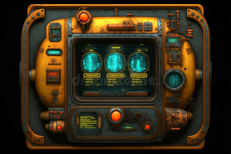 Sci-fi Technology Cyberpunk Monitor Interface Mechanical Device ...