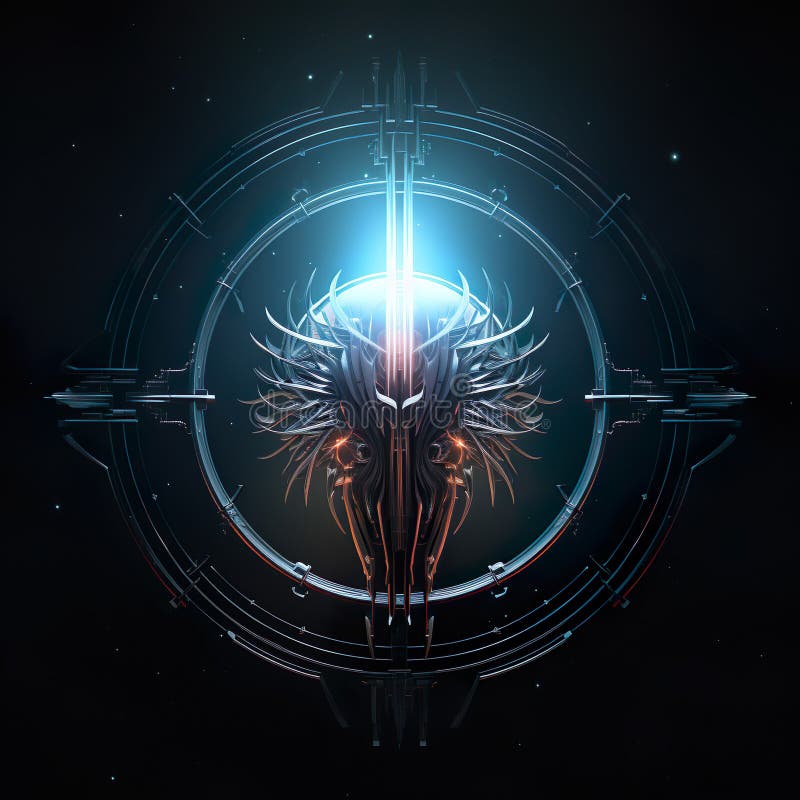 Sci-fi Themed Stylish Logo with a Futuristic Feeling Stock Illustration ...