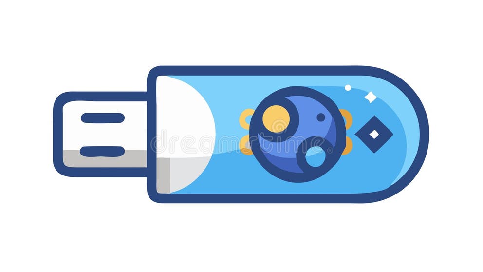 Sci-Fi Themed USB Flash Drive, Space and Tech Data Storage, Vector ...