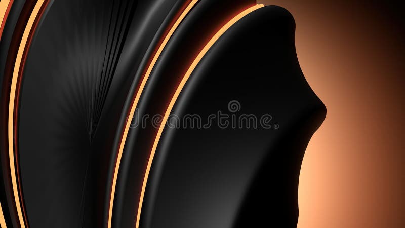A Sci-fi Twisted Sharp and Elegant Curved Object with a Glowing Orange ...