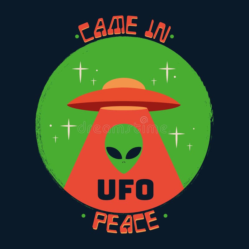 Sci Fi Ufo Alien Sticker Vector Stock Illustration - Illustration of ...
