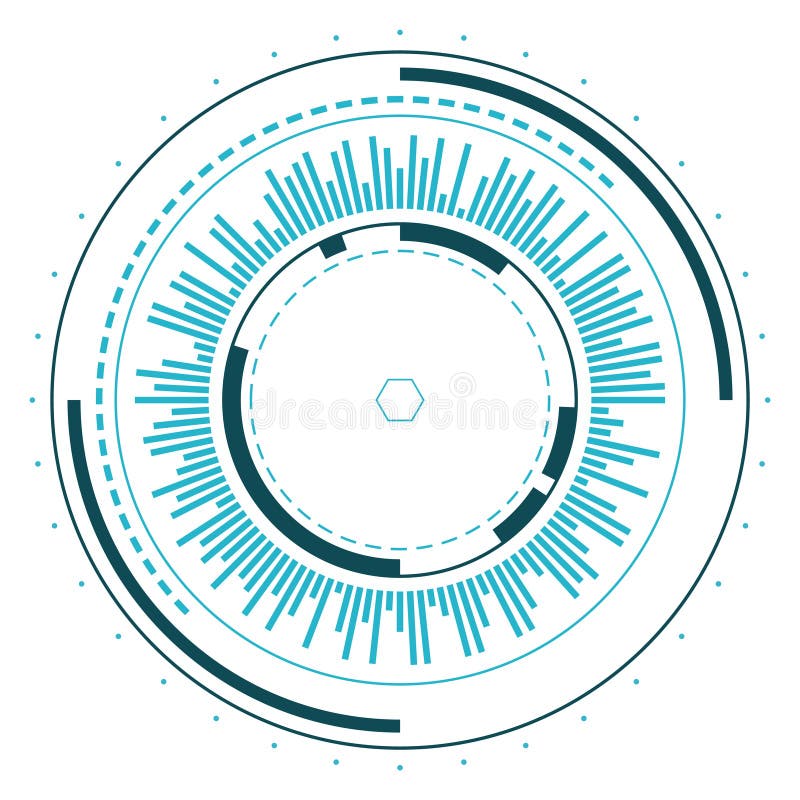 Sci-fi Ui Round Indicator. Digital Hud Element Stock Vector ...