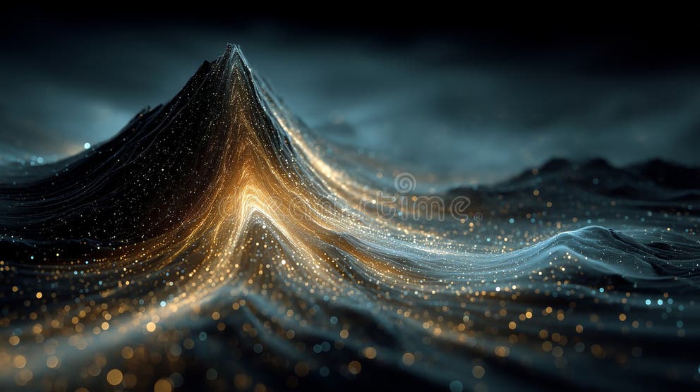 Sci-Fi Vector Background Featuring Peak-Like Light Trajectories through ...