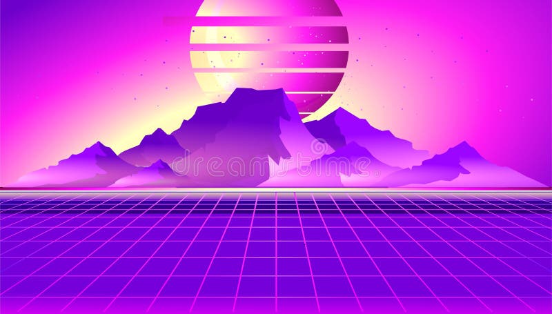 Retro Wave synth stock vector. Illustration of futuristic - 142381605