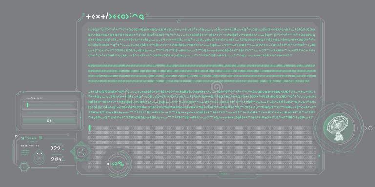 Sci-fi Interface of Data Decoding Program. Stock Vector - Illustration ...