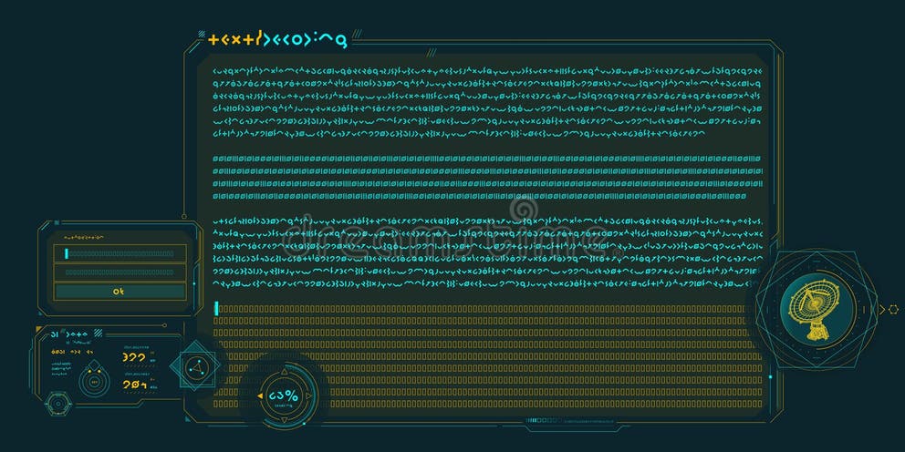 Sci-fi Interface of Data Decoding Program. Stock Vector - Illustration ...