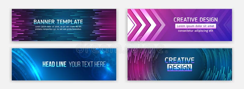 Sci-fi Vector Sample Concept. High-tech Horizontal Banner Template ...