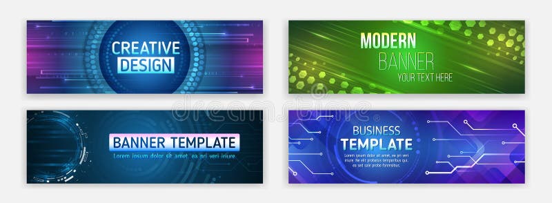 Sci-fi Vector Sample Concept. High-tech Horizontal Banner Template ...
