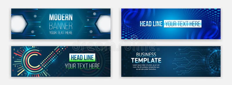 Sci-fi Vector Sample Concept. High-tech Horizontal Banner Template ...