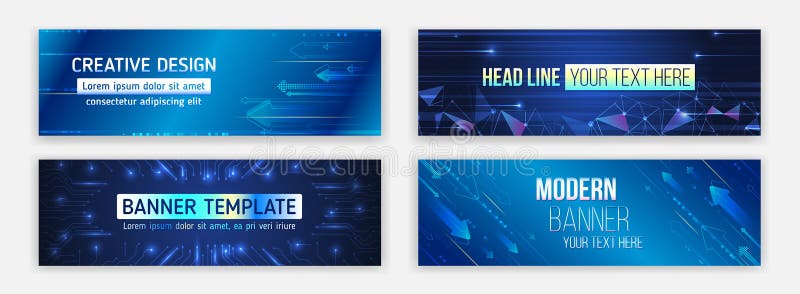 Sci-fi Vector Sample Concept. High-tech Horizontal Banner Template ...
