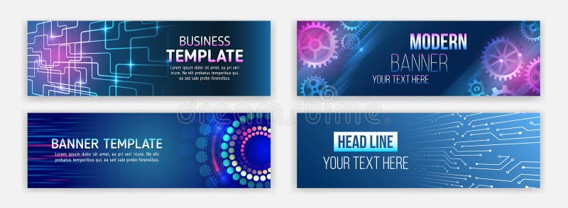 Sci-fi Vector Sample Concept. High-tech Horizontal Banner Template ...