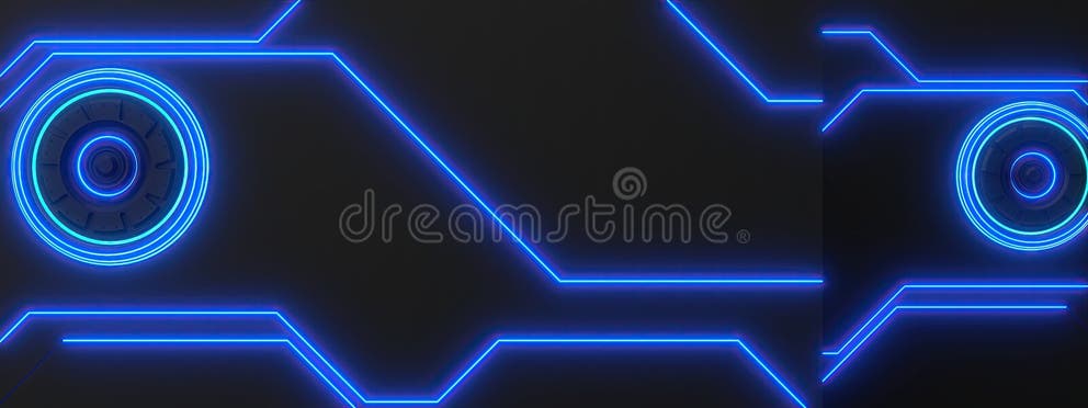 A Sci-fi VGA-like Glowing with a Blue and Black Elegant and Modern 3D ...