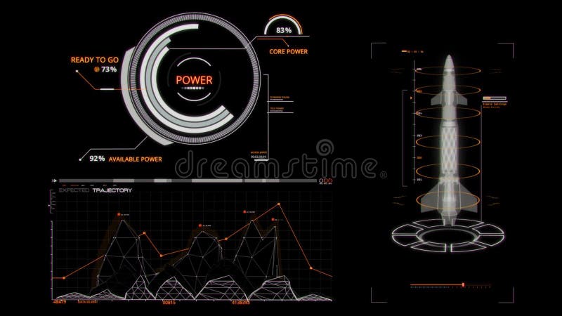 White HUD Rocket Missile Interface Graphic Element Stock Footage ...