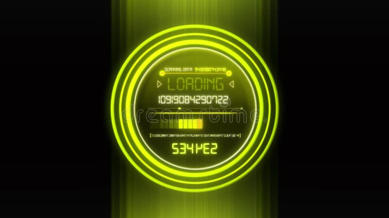 Yellow HUD Data Loader Interface Loopable Graphic Element V2 Stock ...