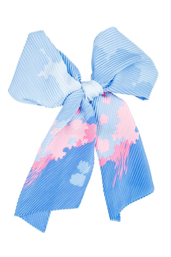 Sciarpa Di Seta Sciarpa Di Seta Blu Piegata Come Il Bowknot Fotografia ...