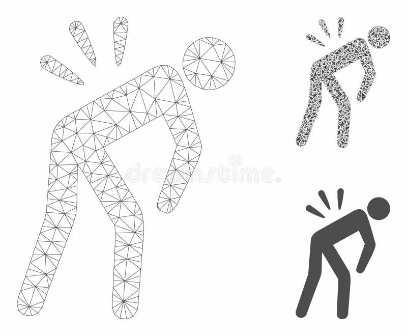 Sciatica Back Pain Vector Mesh 2D Model and Triangle Mosaic Icon Stock ...