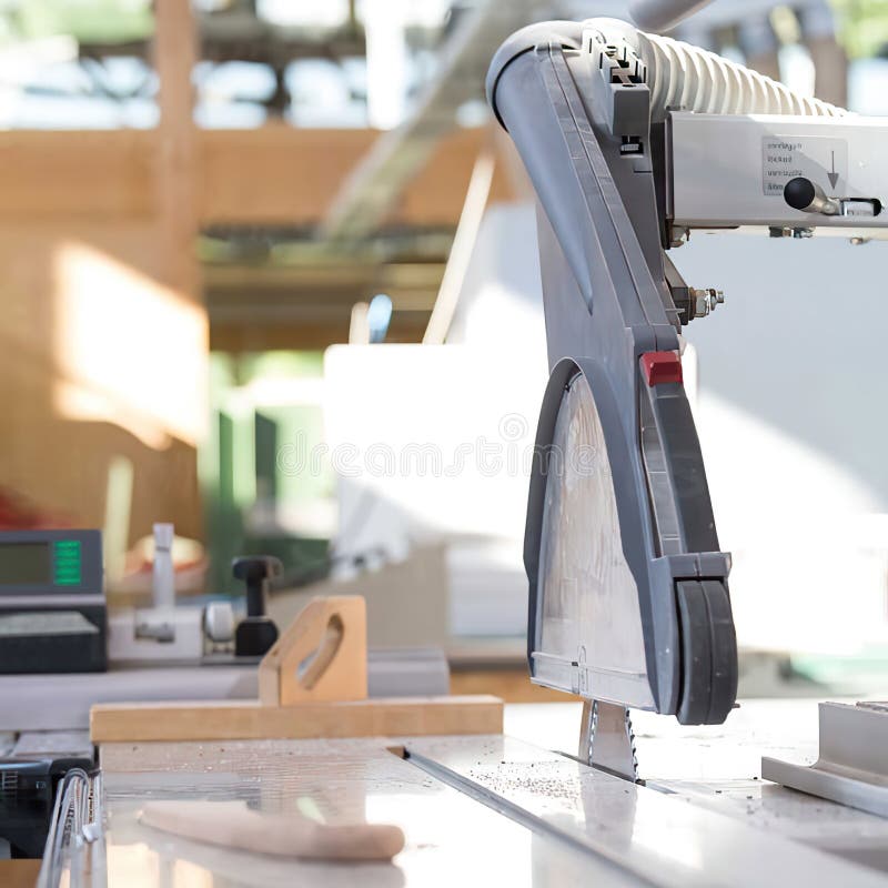 Scie Circulaire Dans Une Menuiserie. Production Industrielle Moderne ...