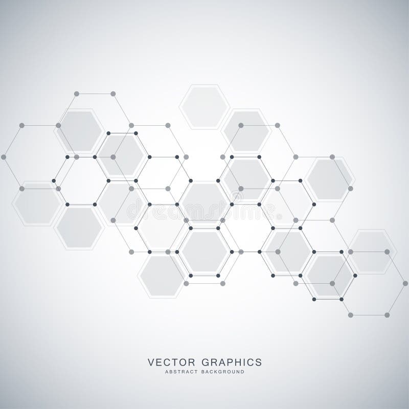Science Abstract Background with Hexagons and Molecules. Stock Vector ...