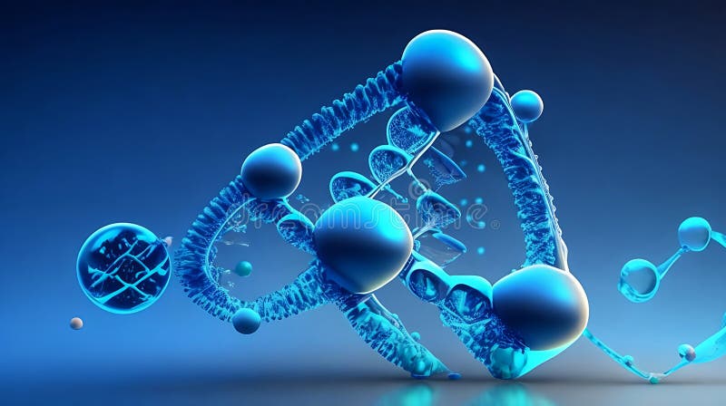 Science Abstract Background with Metal Molecule that Reflect on the ...