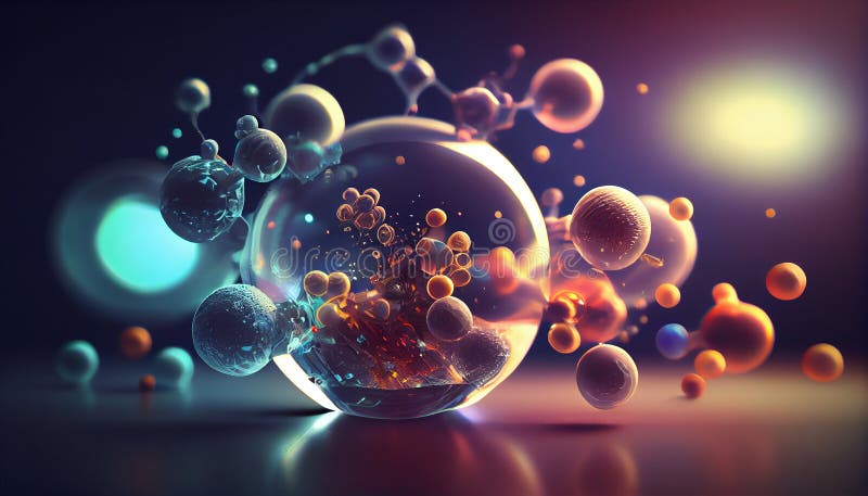 Science Abstract Molecular Structures Glow in Dark Blue Generated by AI ...