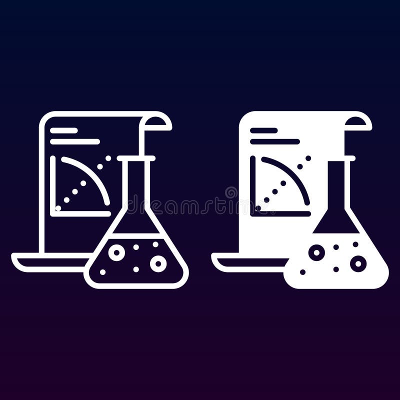 Science Application Line and Solid Icon, Outline and Filled Vector Sign ...