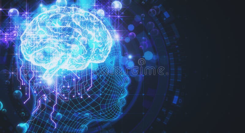 Science, Artificial Intelligence and Robotics Background Stock Image ...