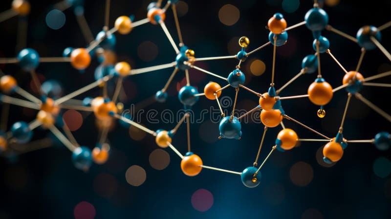 Science Background with Detailed Molecular Model Display for ...