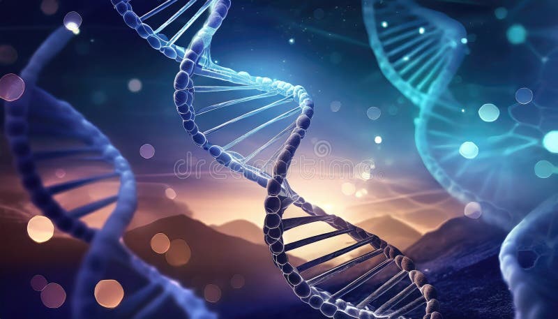 Science Background Featuring DNA Strands. Generated with AI Stock ...