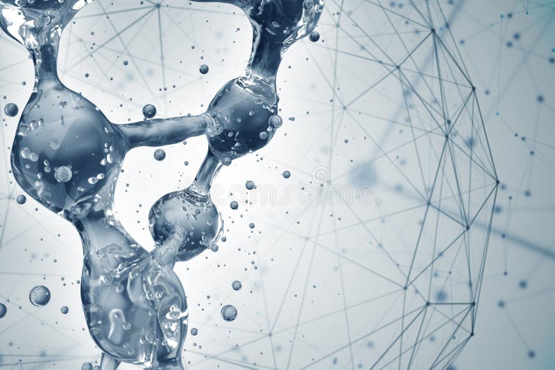 3d Illustration of DNA Molecule Model from Water. Stock Illustration ...
