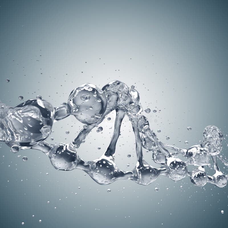 3d Illustration of DNA Molecule Model from Water. Stock Photo - Image ...