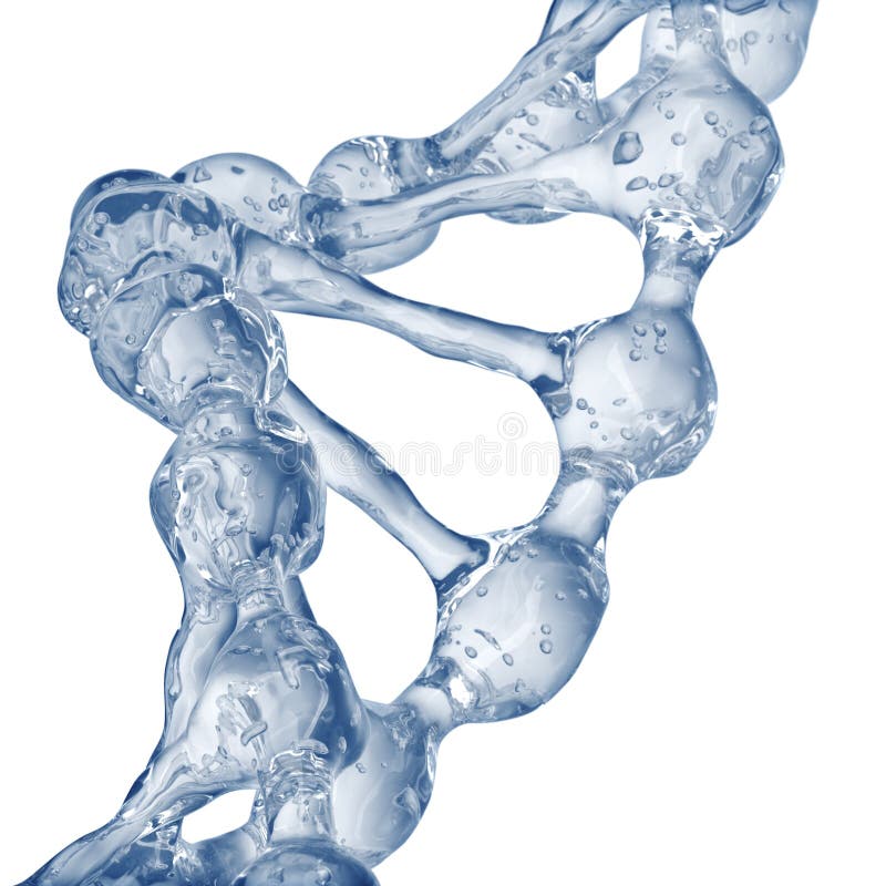 3d Illustration of DNA Molecule Model from Water. Stock Illustration ...