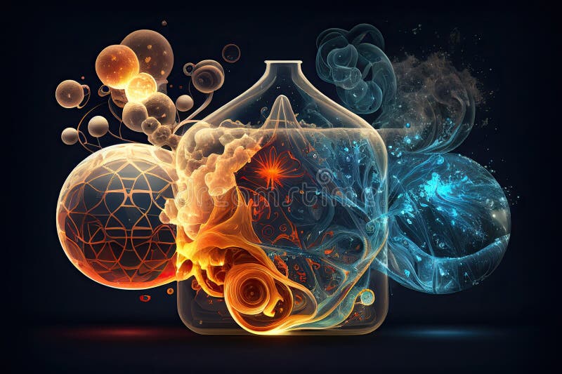 Science Background Illustration, Scientific Design. Flasks, Glass and ...