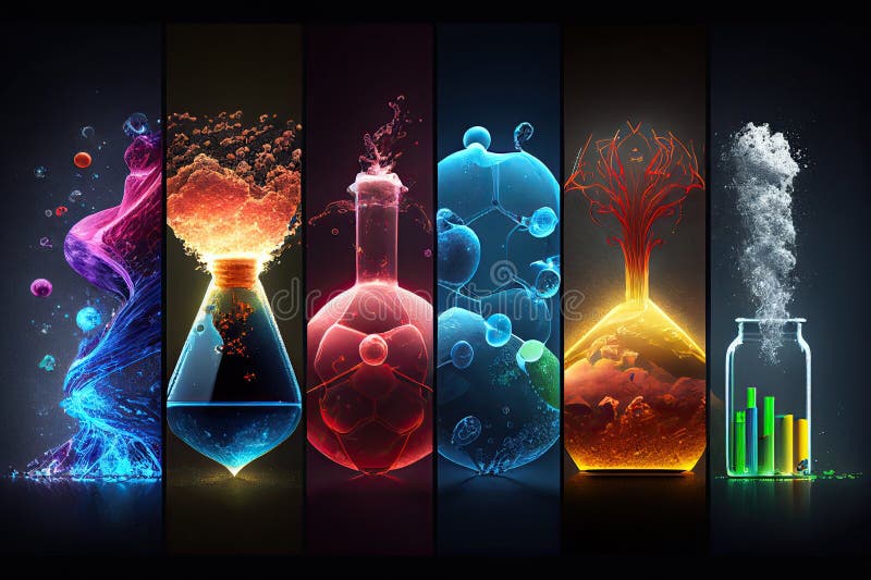 Science Background Illustration, Scientific Design. Flasks, Glass and ...