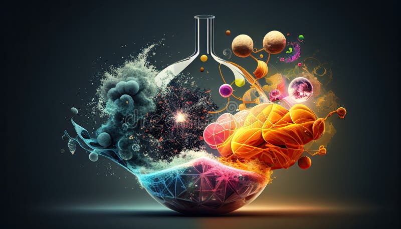 Science Background Illustration, Scientific Design. Flasks, Glass and ...