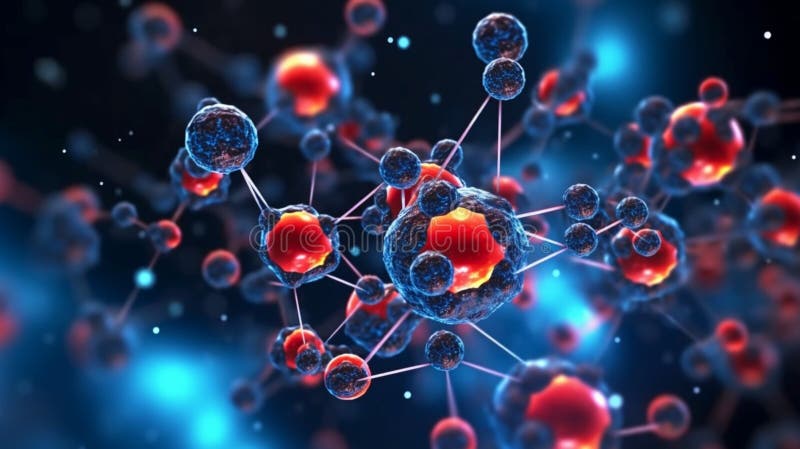 Science Background Molecule and Atom Model. Generative AI Stock ...