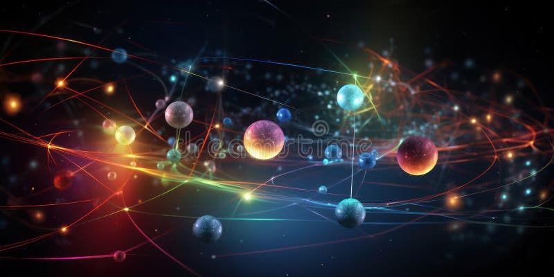Science Background with Particles and Waves Stock Image - Image of ...