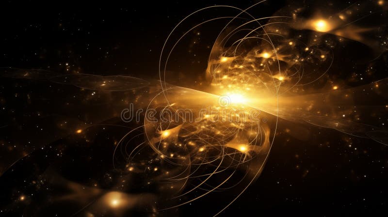 Science Background with Particles and Waves, Quantum Technology Stock ...